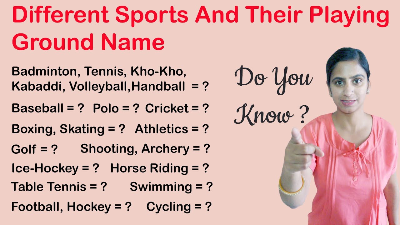 Different Sports And Their Playing Ground Name like Badminton, Polo ...
