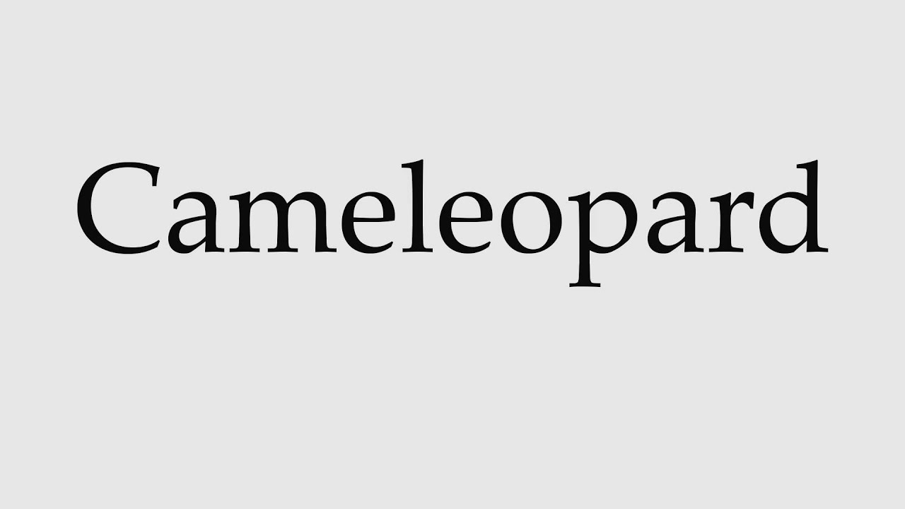 How to Pronounce Cameleopard - YouTube