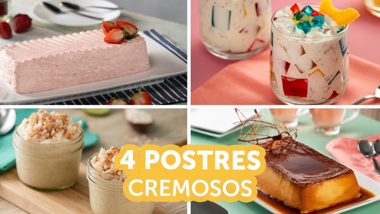4 postres cremosos | Kiwilimón - YouTube