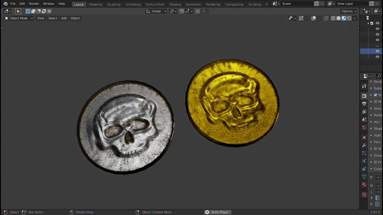 coins modelled with blender 3D - YouTube