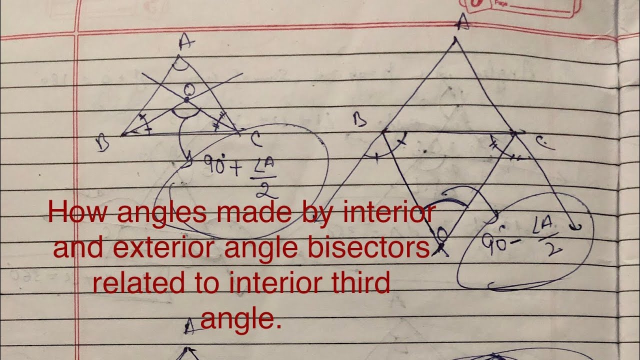 How angles made by interior and exterior angle bisectors related to ...