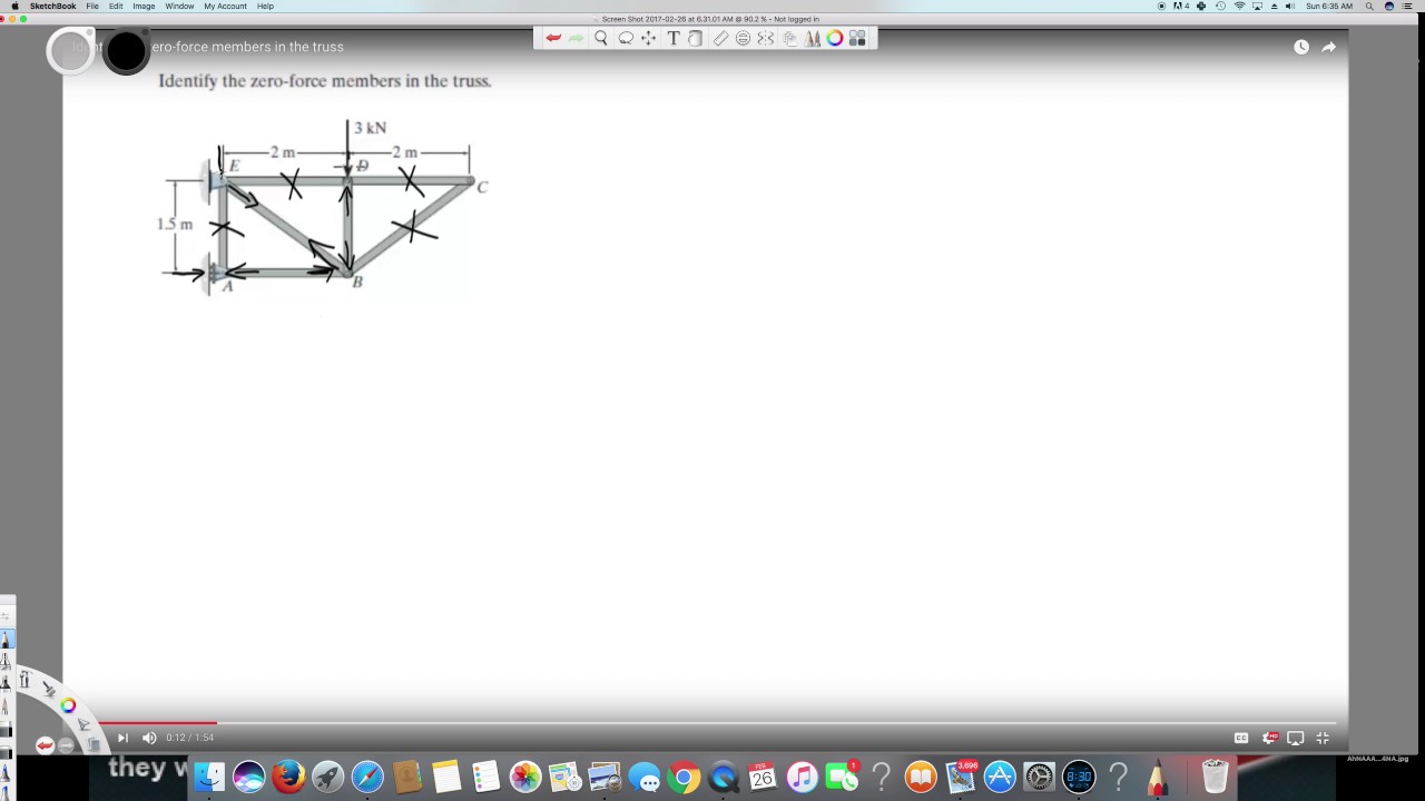 Identify the zero force members in the truss - YouTube