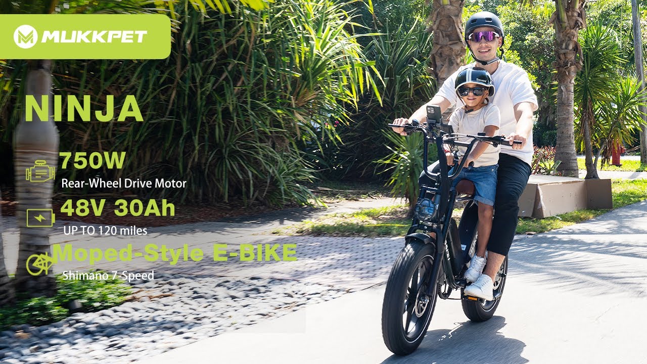 Mukkpet NINJA Moped-Style E-Bike | 750W All Terrain - YouTube