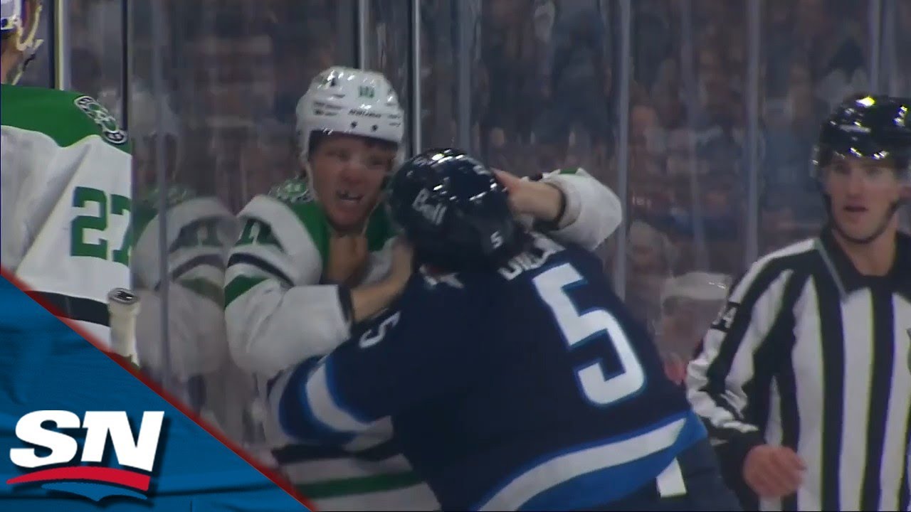 Brenden Dillon Lands Multiple Blows On Ty Dellandrea During Fight - YouTube