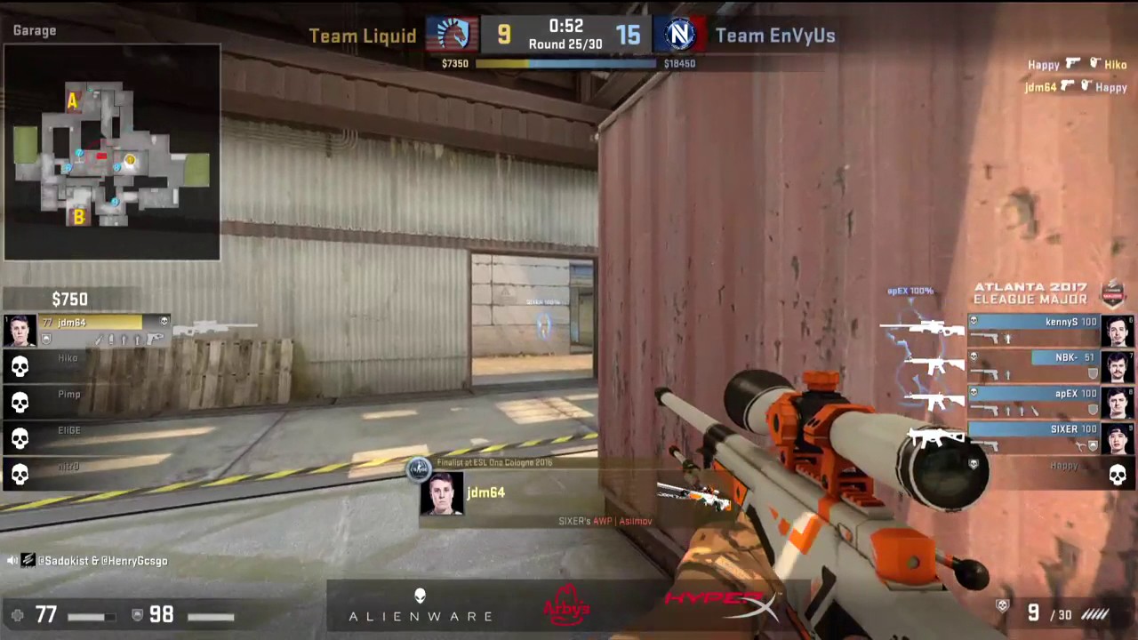 CSGO Eleague Envy vs Liquid jdm ace clutch - YouTube