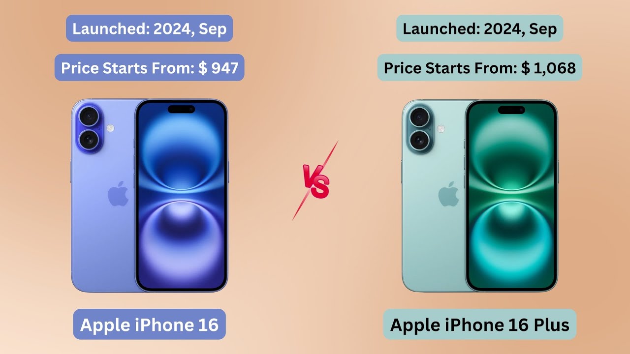 Difference Between Apple iPhone 16 and Apple iPhone 16 Plus | iPhone 16 ...