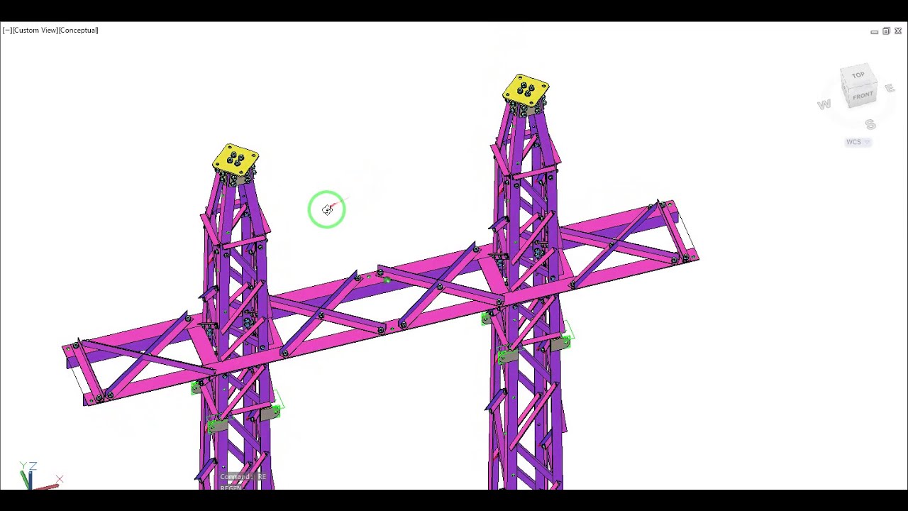 Drawing Transmission Tower, it has two columns - Advance Steel ...