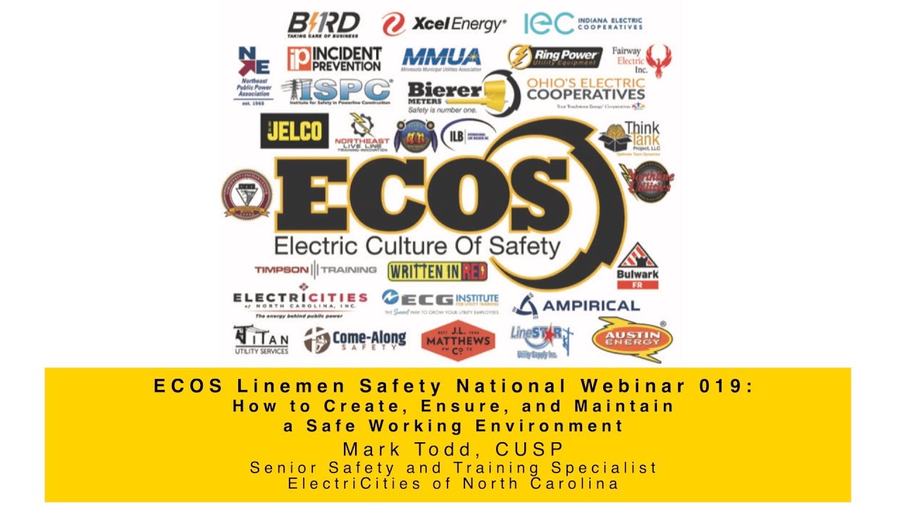 ECOS LSNW 019: HOW TO CREATE, ENSURE, MAINTAIN A SAFE WORKING ...