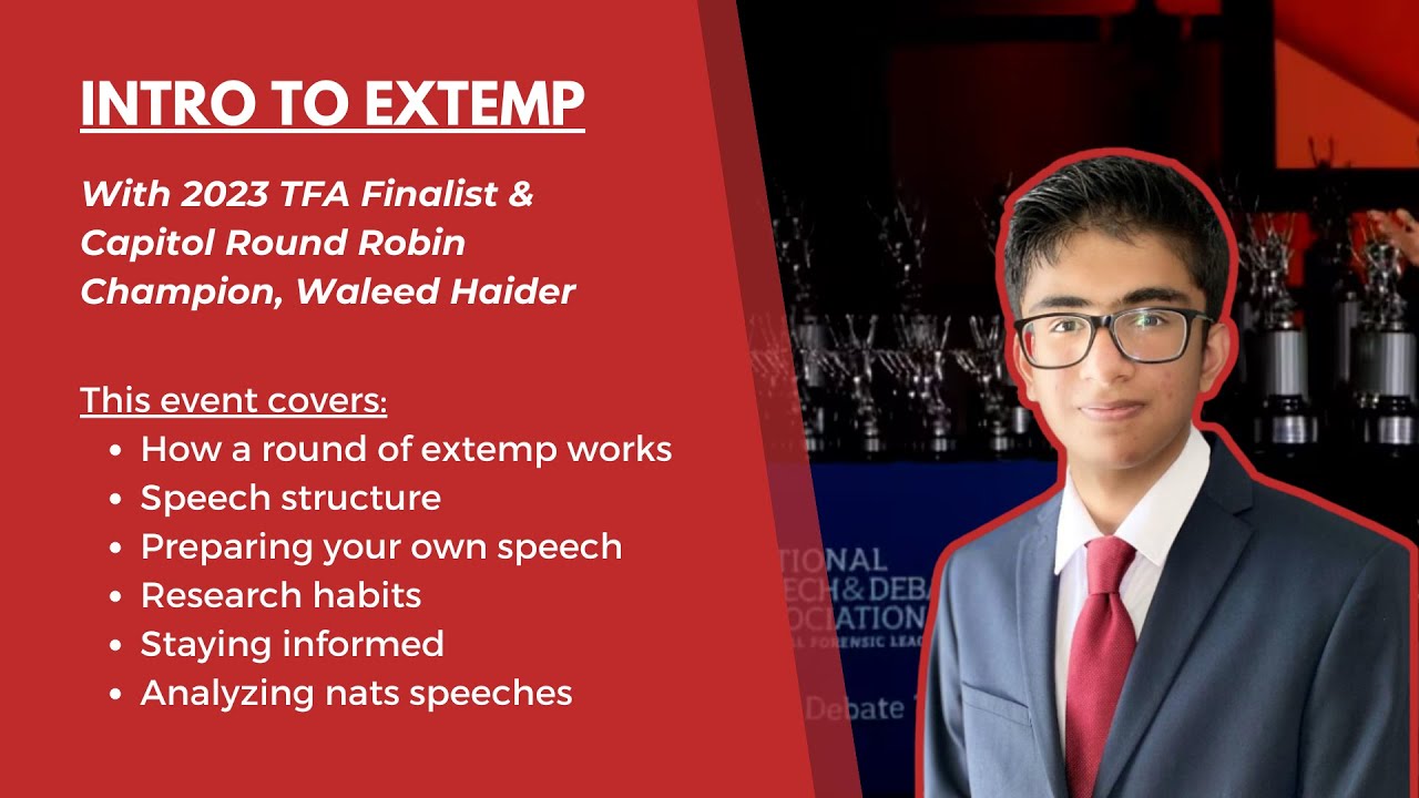 Intro to Extemporaneous Speaking w/ Waleed Haider - YouTube