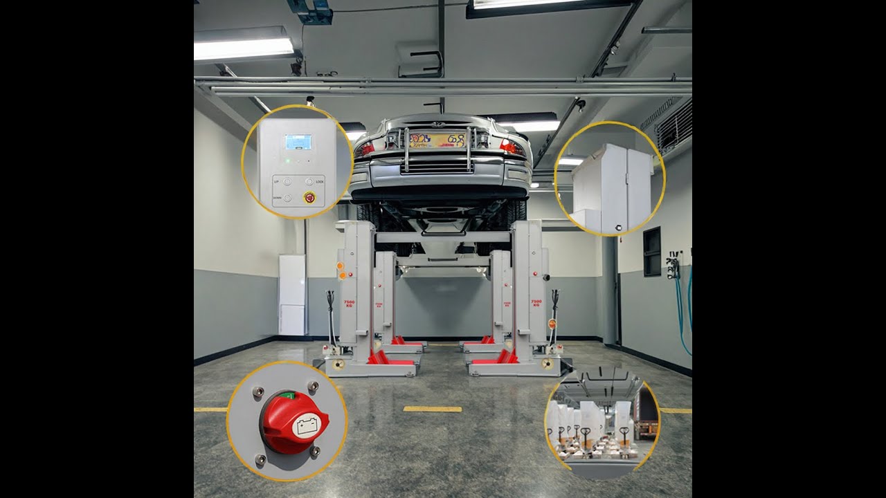 hydraulic portable column heavy duty auto car lifter - YouTube