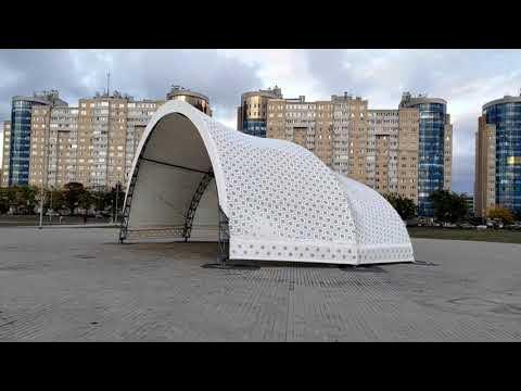 Монтаж тента на сцену,Крыша сцены из ПВХ ,тент-крыша для концертной ...