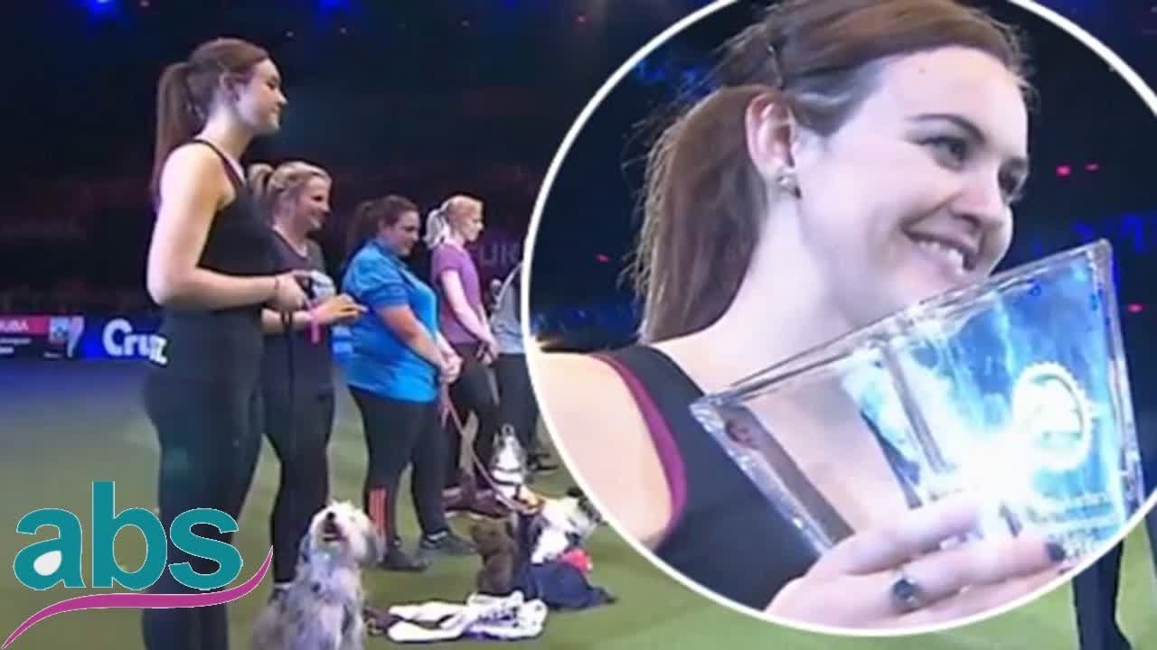 BGT Ashleigh Butler wins Crufts prize with Pudsey lookalike Sully - YouTube