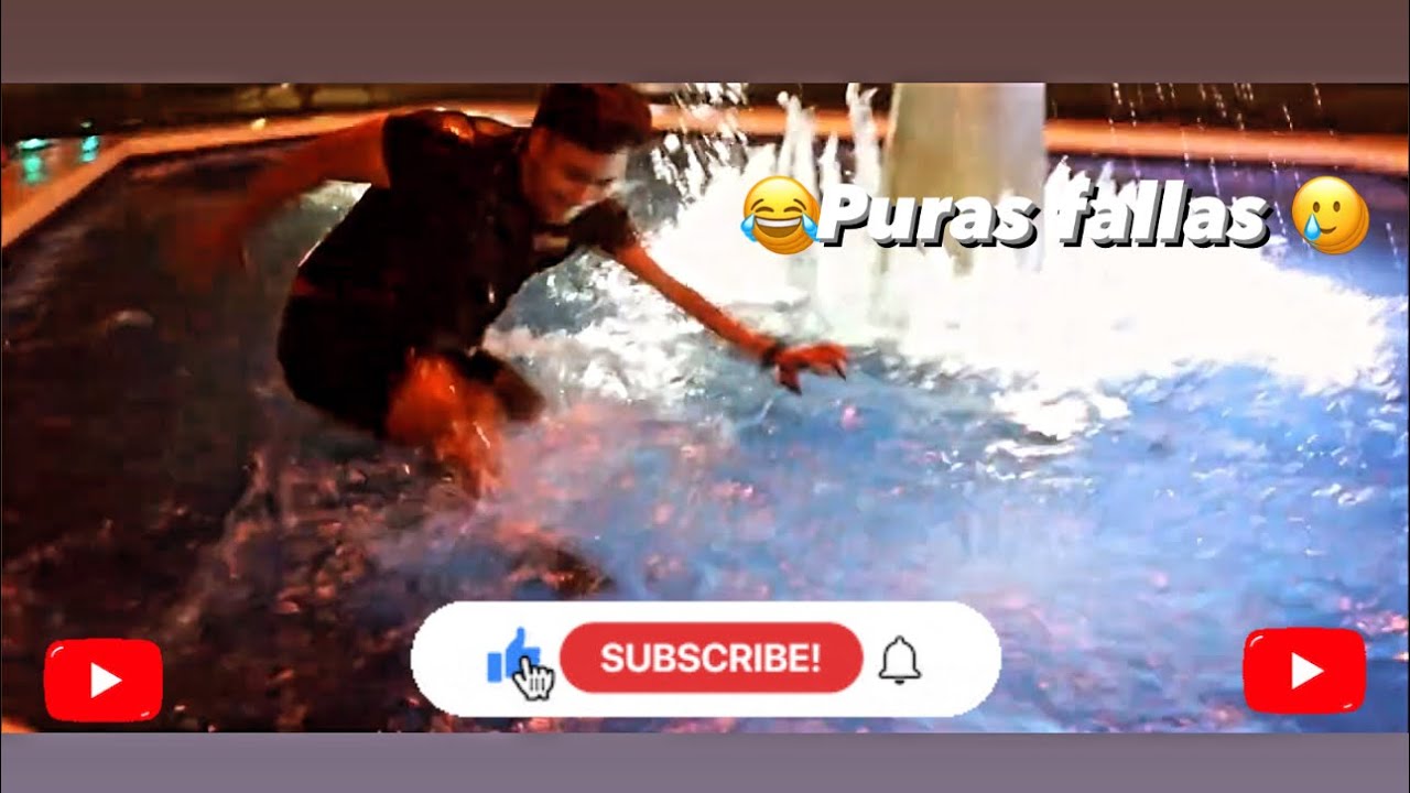 cousin pushed me into a water fountain - YouTube
