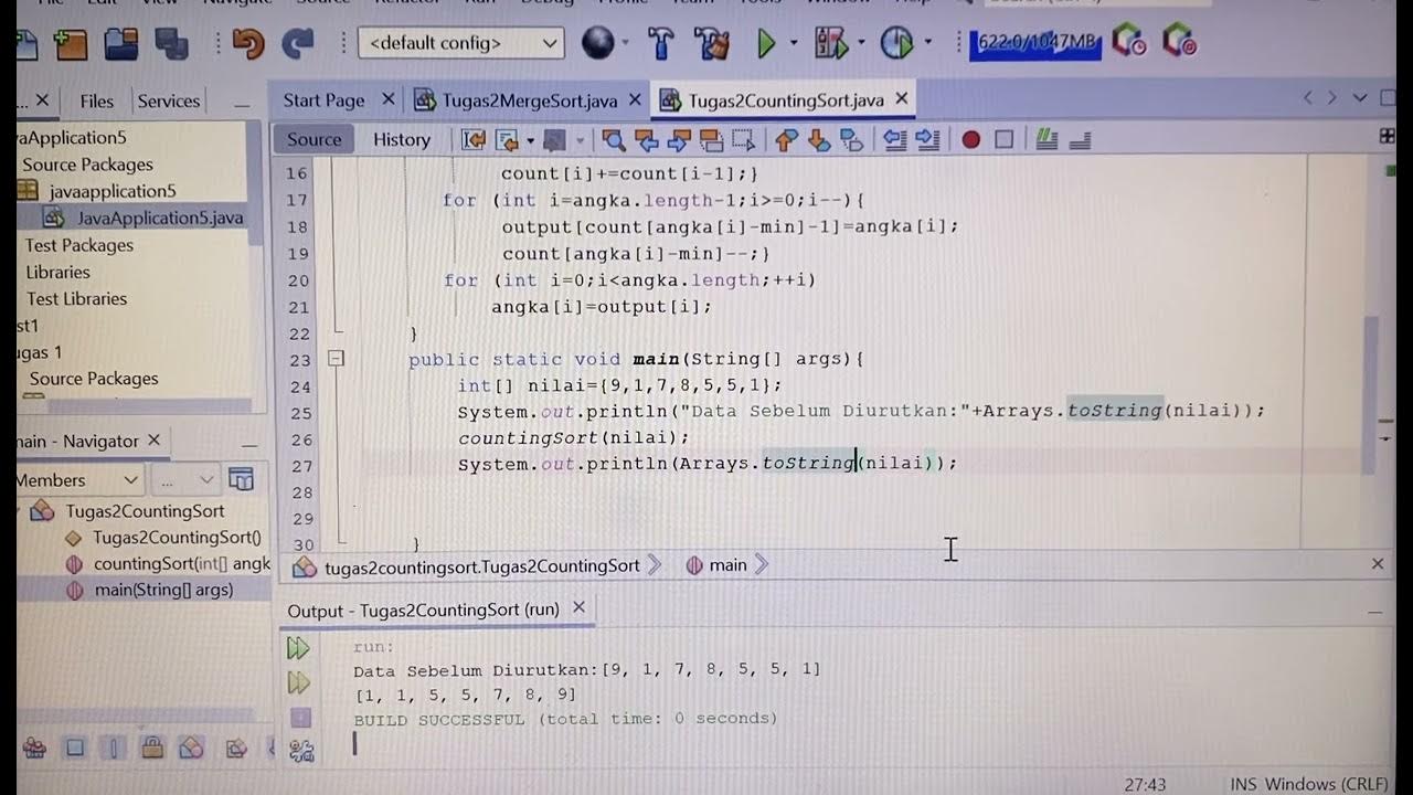 Part 2 | Tugas 2 Struktur Data | Merge-Sort dan Counting-Sort | Syihabul - YouTube