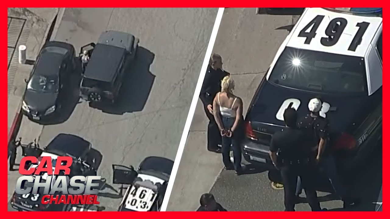FULL CHASE: Police chase alleged stolen Jeep through South Los Angeles ...