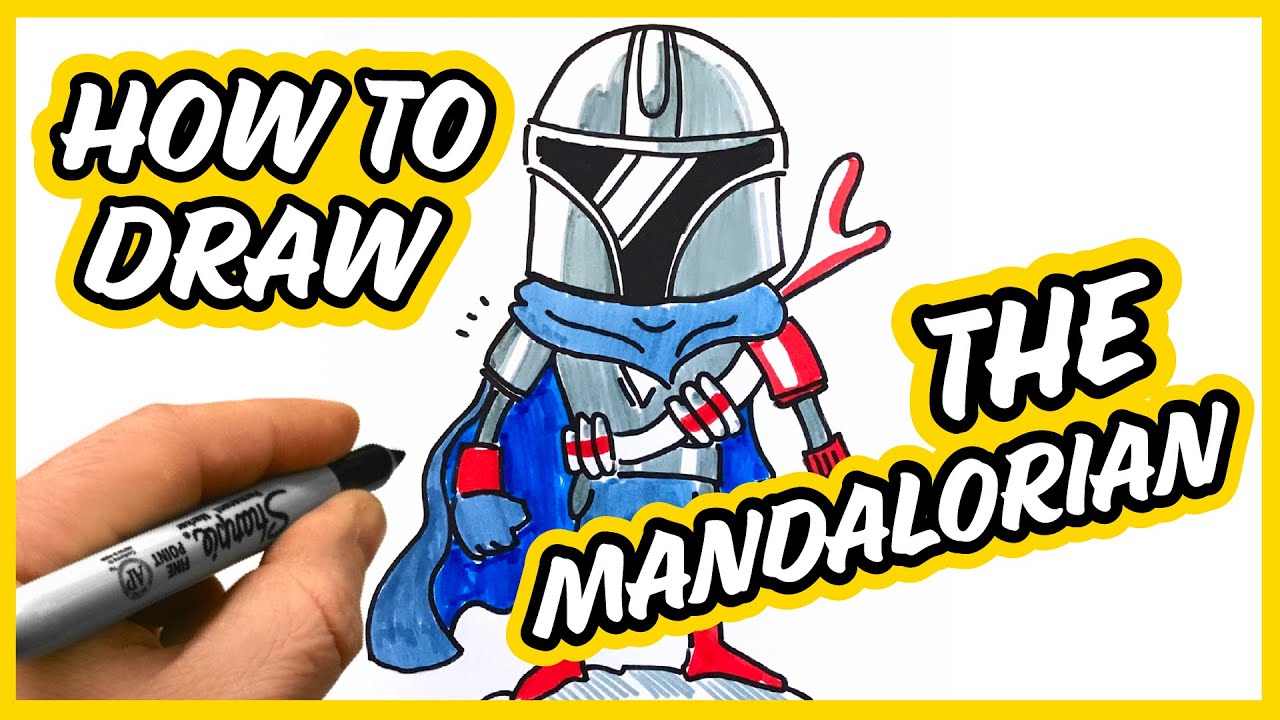 How To Draw The Mandalorian | Step by Step Drawing Tutorial - YouTube