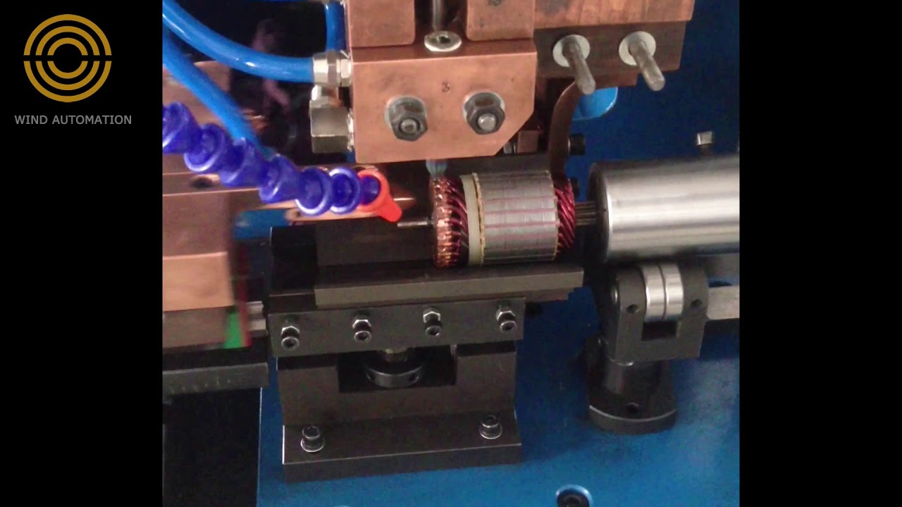 Flat Plane Commutator hot stacking machine for automotive motor - YouTube