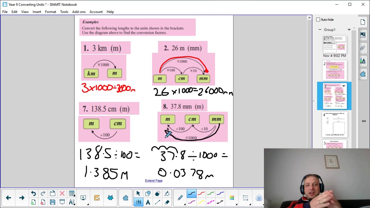 Year 9 Measurement: Converting Units of Length and Area - YouTube