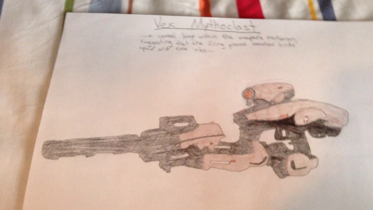 Destiny The Chaperone and Vex Mythoclast exotic gun Drawings! Destiny ...