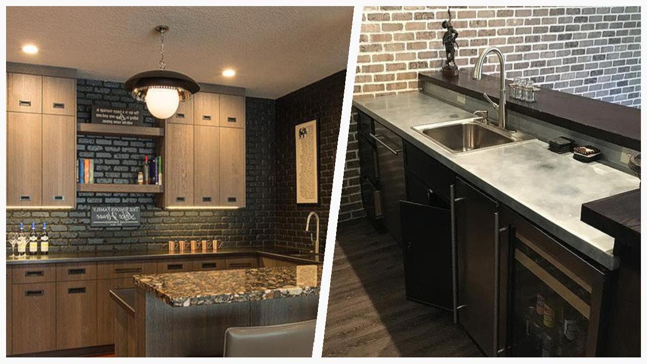 75 Beautiful Home Bar With Brick Backsplash Design Ideas # 1250 - YouTube