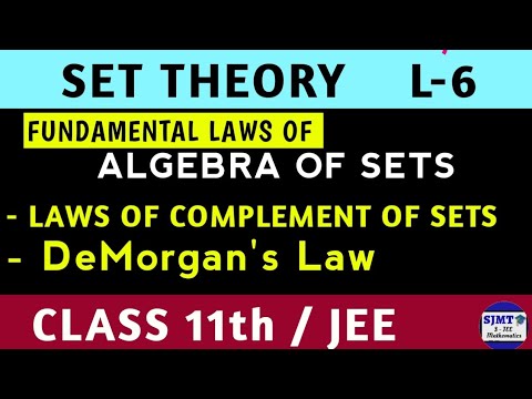 Set Theory Lecture 6 ( Laws of Algebra of Sets, Properties of ...