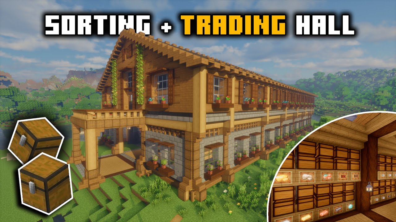 MASSIVE Sorting System + Trading Hall | Minecraft Tutorial - YouTube