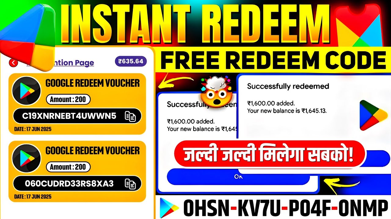 INSTANT FREE REDEEM CODE लो! | FREE REDEEM CODE APP | FREE GOOGLE PLAY ...
