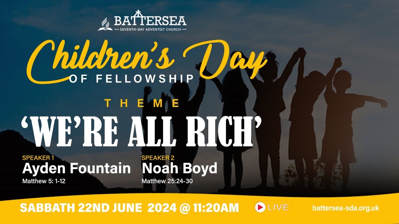 Sabbath 22nd June 2024 - We are all Rich - Bro Ayden Fountain and Bro Noah Boyd - YouTube