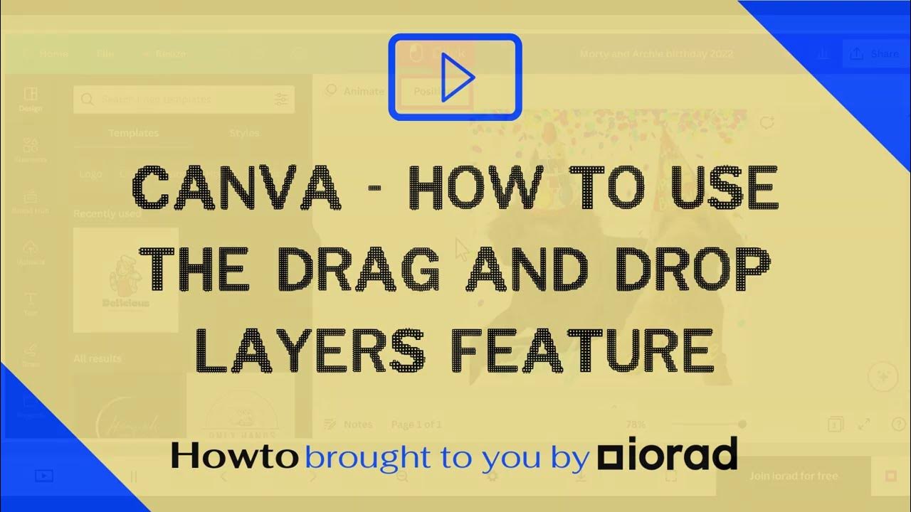 Canva - How to use the drag and drop layers feature - YouTube