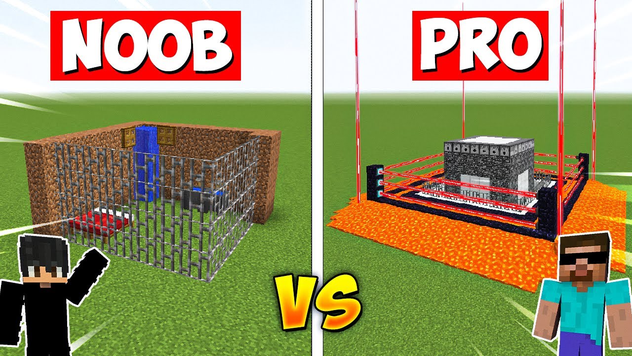 NOOB vs PRO: SECURITY PRISON BUILD CHALLENGE in Minecraft - YouTube