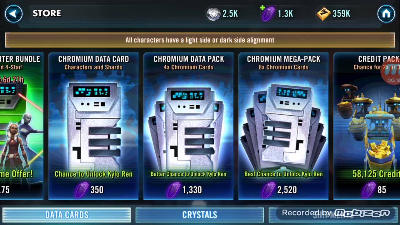 Star Wars Galaxy Of Heroes: chromium data pack! - YouTube