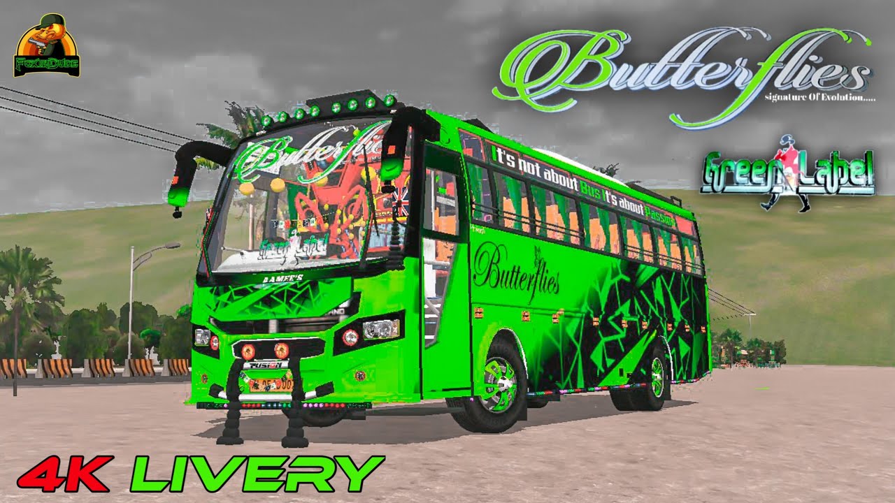 Butterflies Greenlabel 💚 livery for KBS BMR V2🚌 || by FoxinDude 💛 - YouTube
