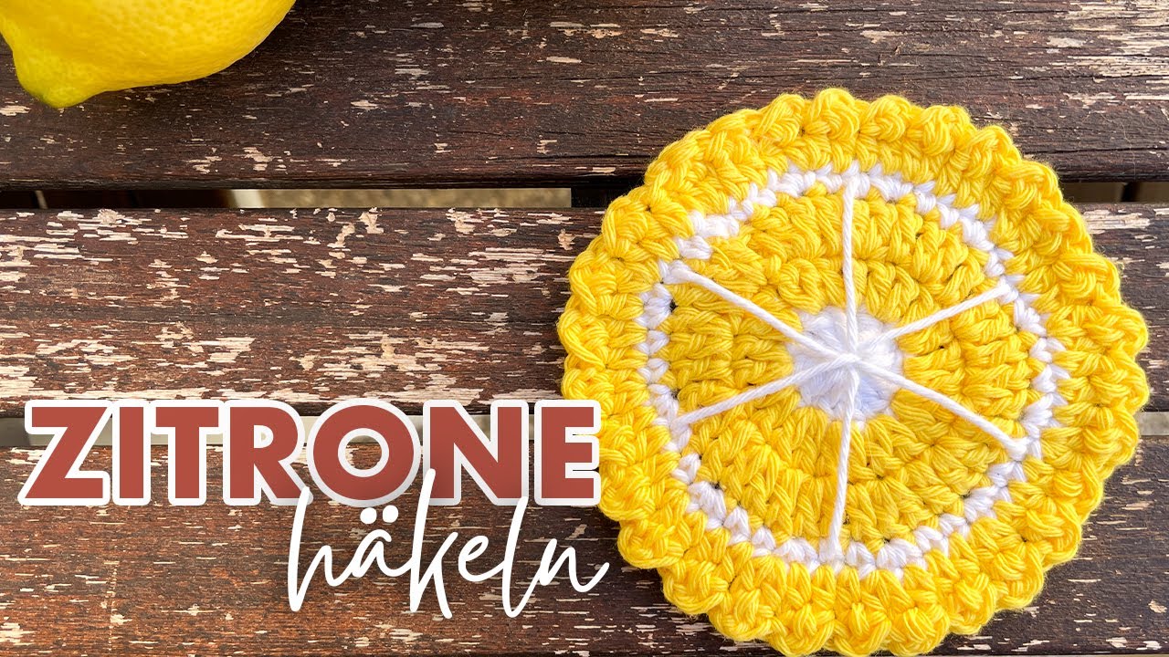 Zitronen Untersetzer häkeln | Sommerdeko | Zitronenscheibe | Runder ...