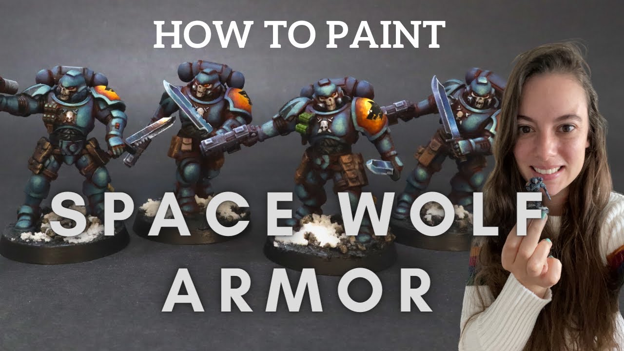 How to Paint Space Wolf Armor - YouTube