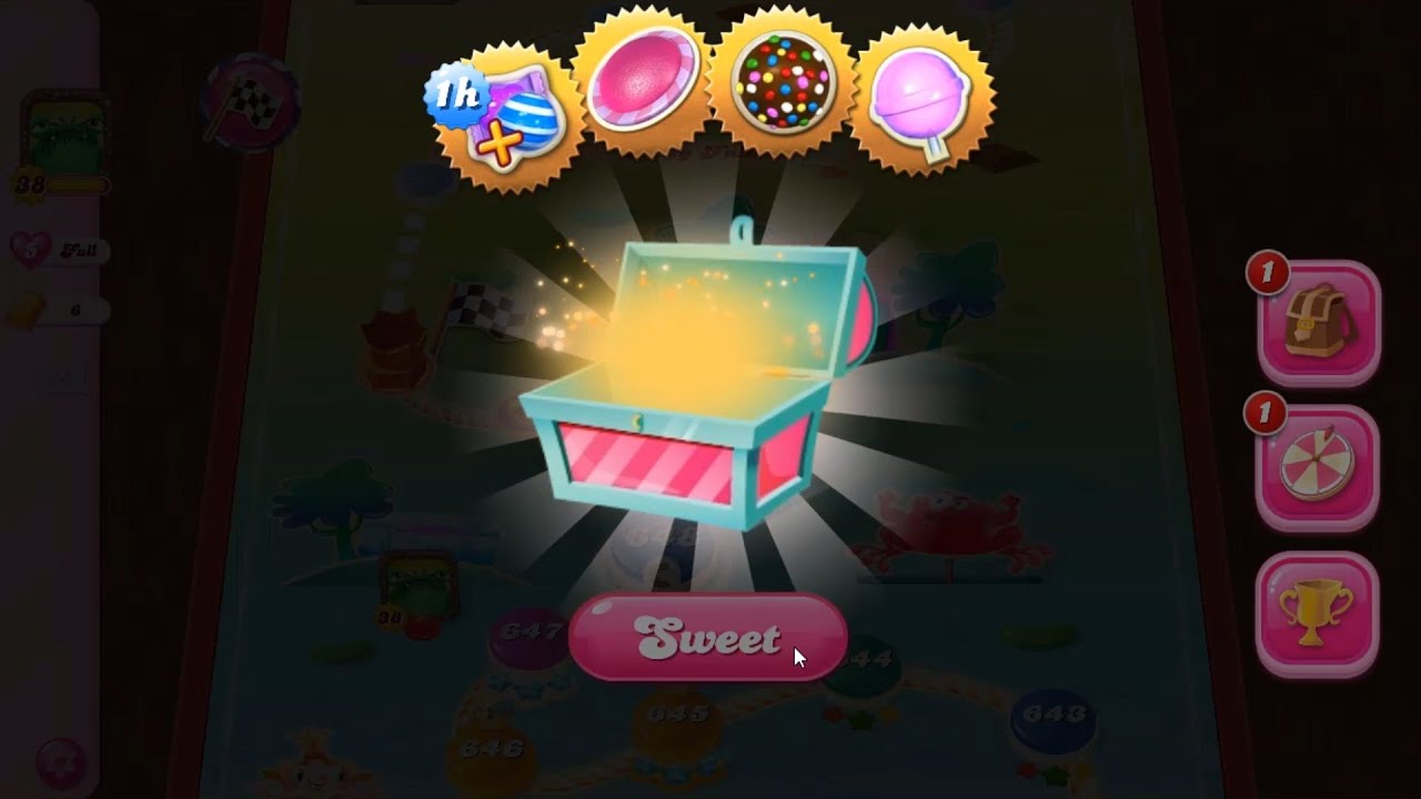 Open Box Reward Glazed Grove | Candy Crush Saga Level 646-650 - YouTube