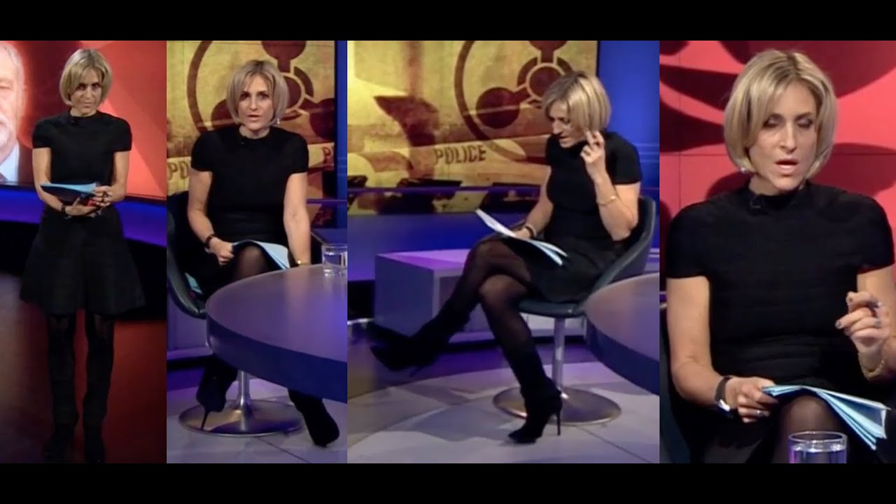 Emily Maitlis Wearing Pantyhose and Knee High Boots - YouTube