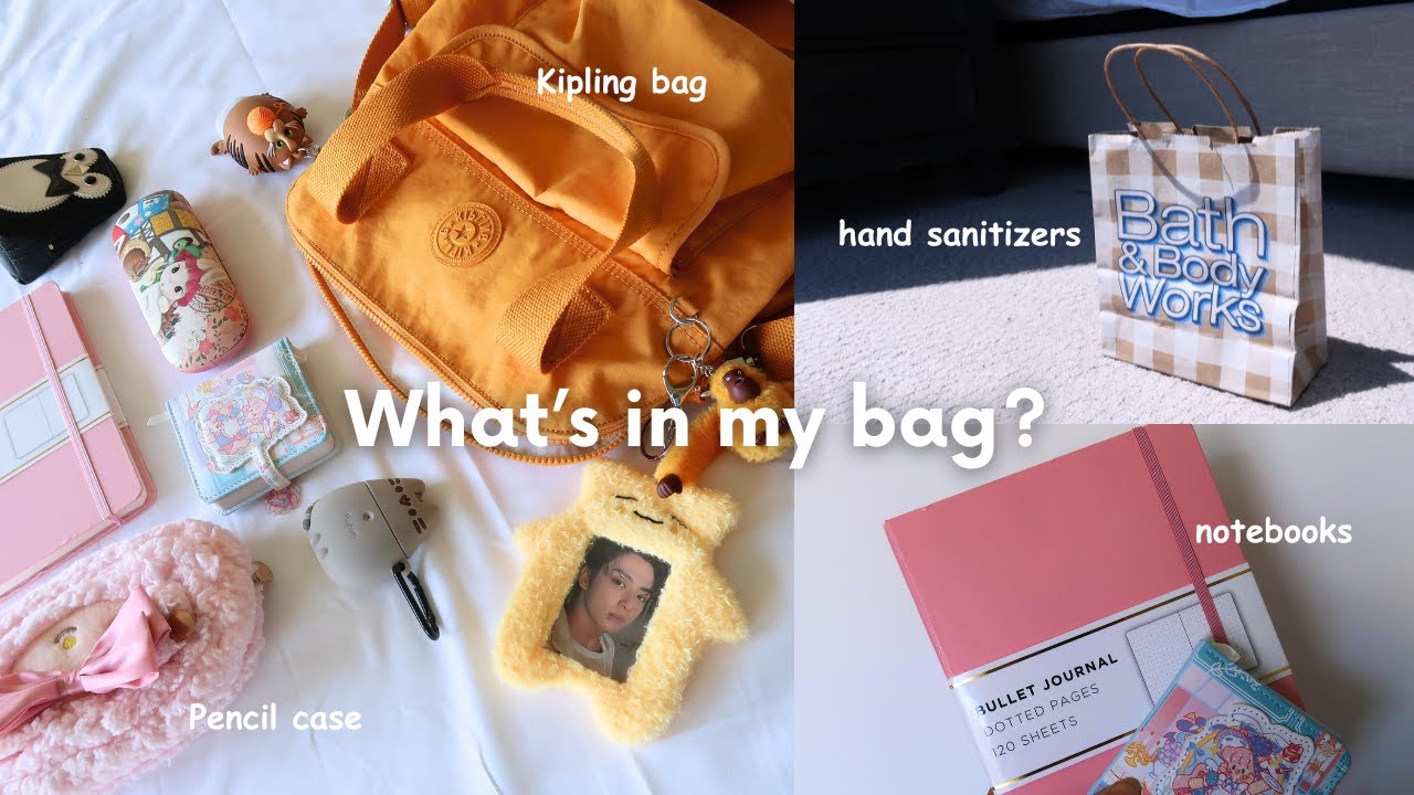 What's in my bag? 🍊 ft. Kipling bag, Temu pencil case, Bath & Body ...