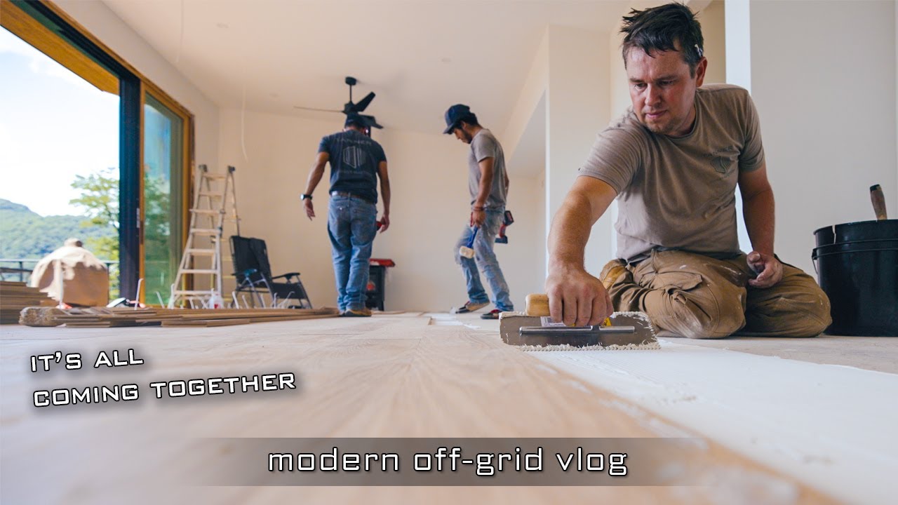 Building Offgrid | Drywall, Floors, Solar setup & more! - YouTube