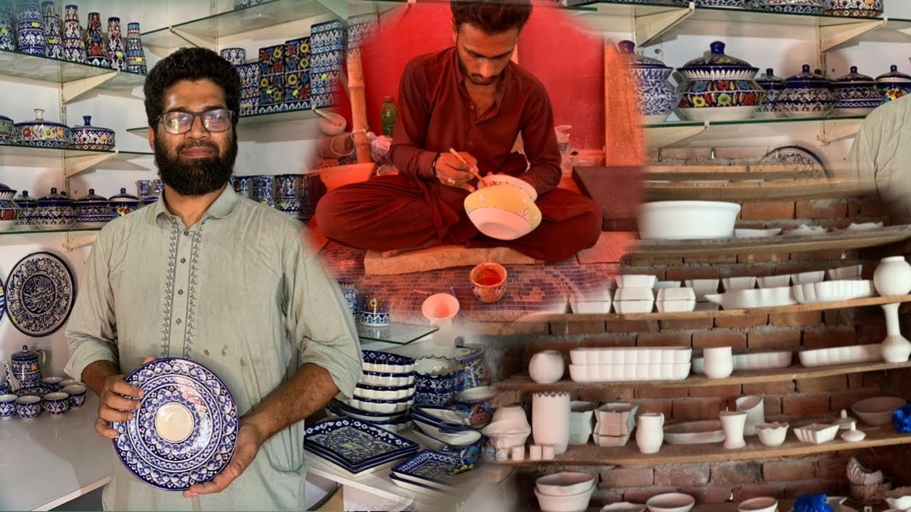 Blue Pottery | Handi Crafts | Multan Blue Pottery - YouTube