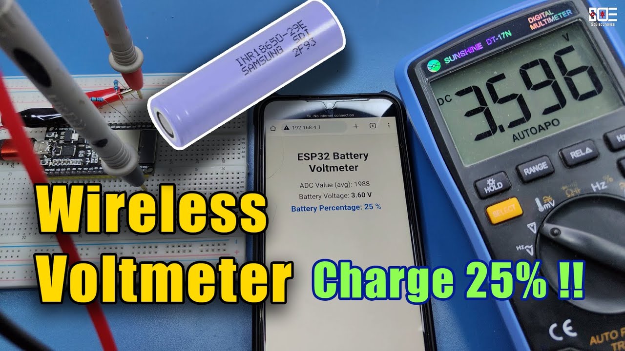 Wireless Voltmeter Electronics Project #esp32 #esp32project #nodemcu #electronics # ...