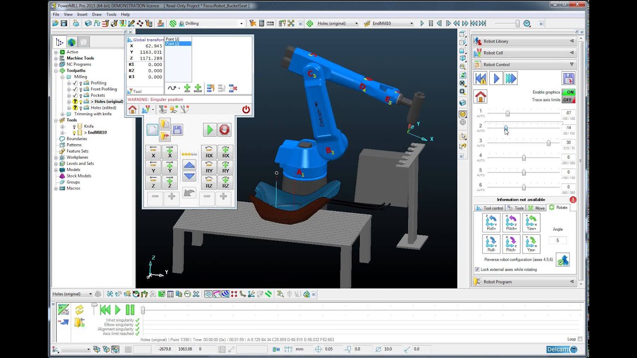 PowerMILL Focus Robot Trimming Seat - YouTube