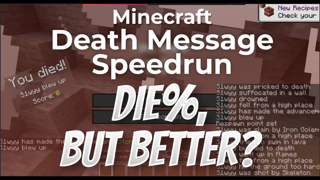 Minecraft Death Message Speedrun, Die% but better? (+Demonstration ...