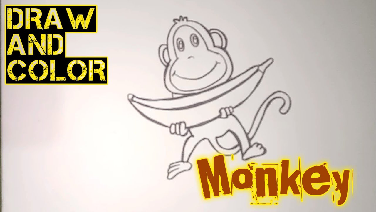 Menggambar dan Mewarnai monyet//How to draw monkey step by step , easy ...