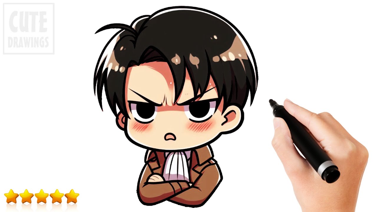 How To Draw Levi Ackerman From Attack on Titan (Easy and Cute) - YouTube