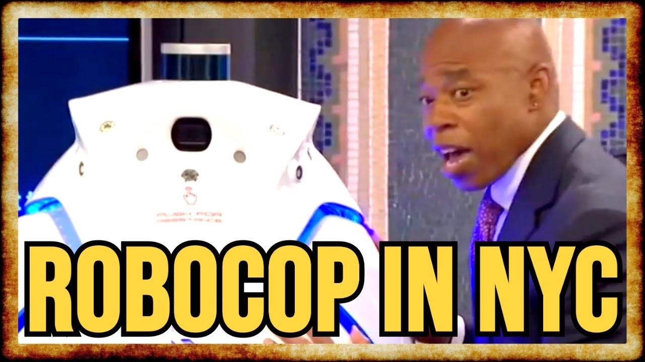 NYPD Unveils Giant ROBOT COP for Subway Station - YouTube