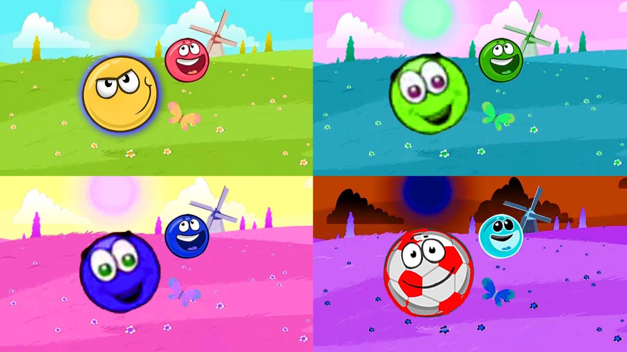 Red Ball 4 Vs Blue Red Ball 3 Vs Green Red Ball 3 Vs Pink Soccer Ball ...