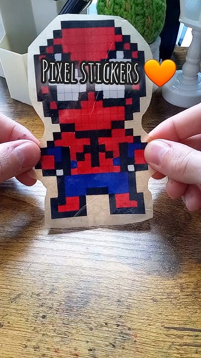 Pixel stickers 🧡🕷#pixelsticker #pixelarttutorial #howtomake #craft # ...