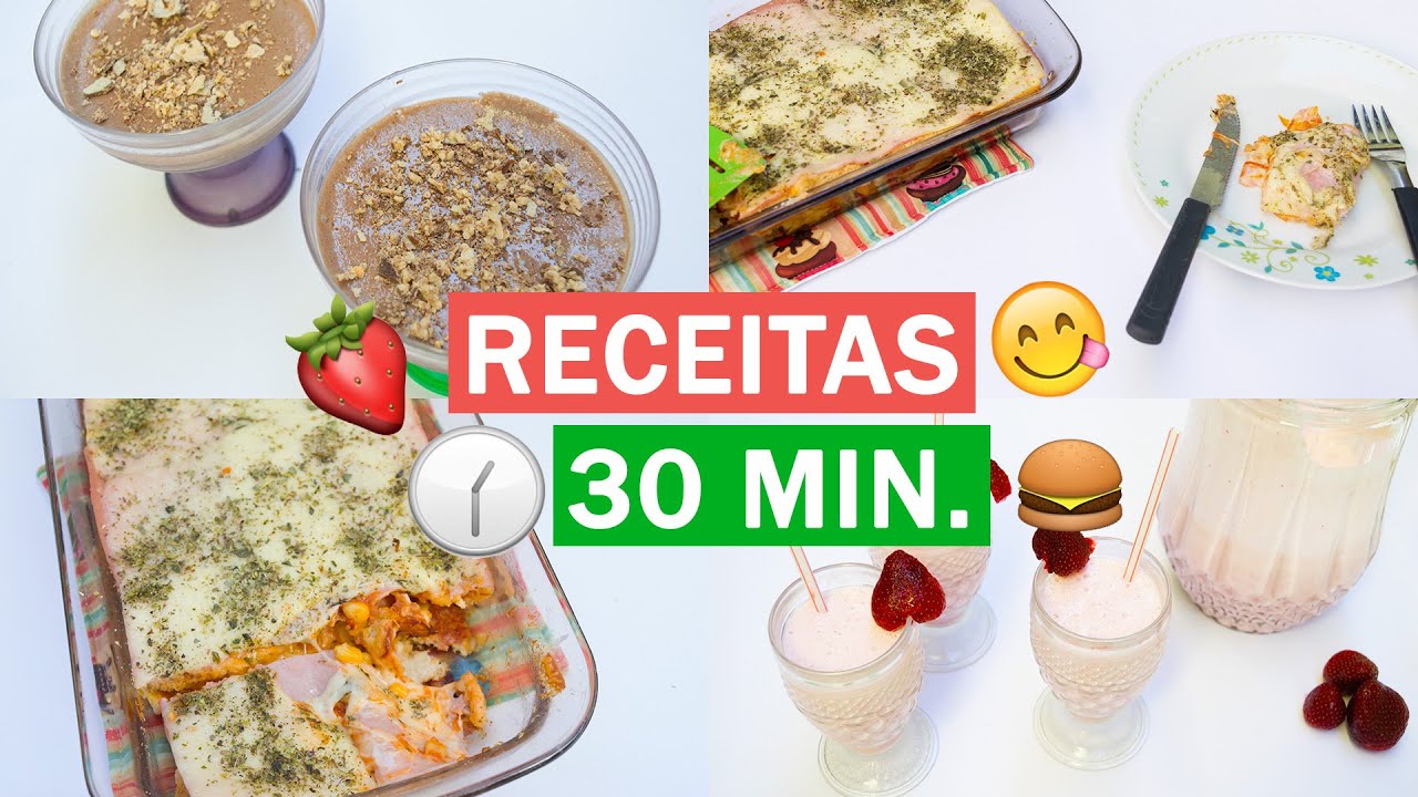 3 RECEITAS FÁCEIS QUE FICAM PRONTAS EM 30 MIN. - YouTube