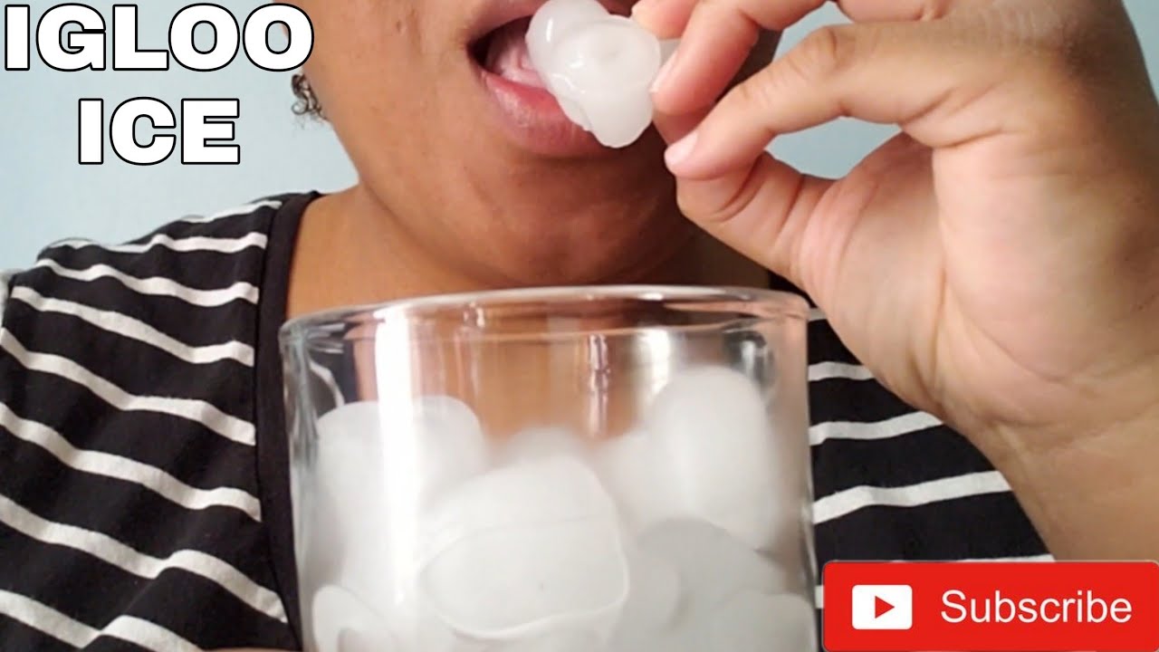 ASMR ICE EATING | IGLOO ICE IN A GLASS INSPIRED BY @AliIceberg | NO ...