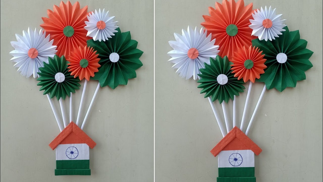 Independence Day Wall hanging craft/Tri colour wall decoration ideas ...